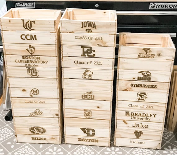 Custom Logo High School or College Graduation Crate - Etsy