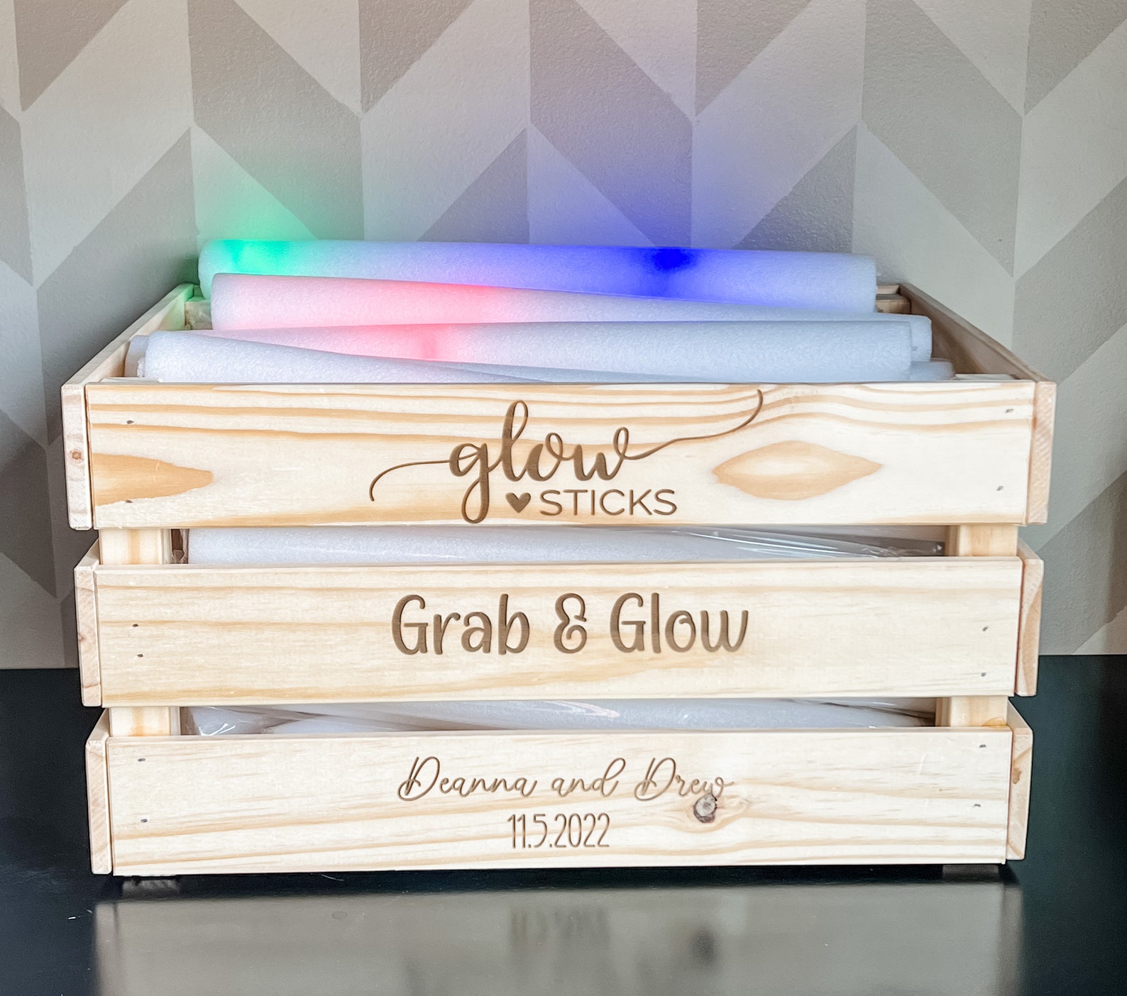 Grab & Glow Glowsticks Wedding Couples Personalized Engraved - Etsy