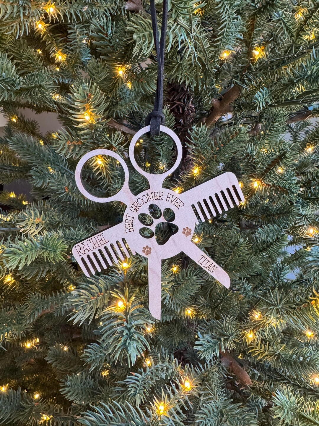 Personalized Pet Groomer Ornament | Custom Wooden Gift for Groomers ...