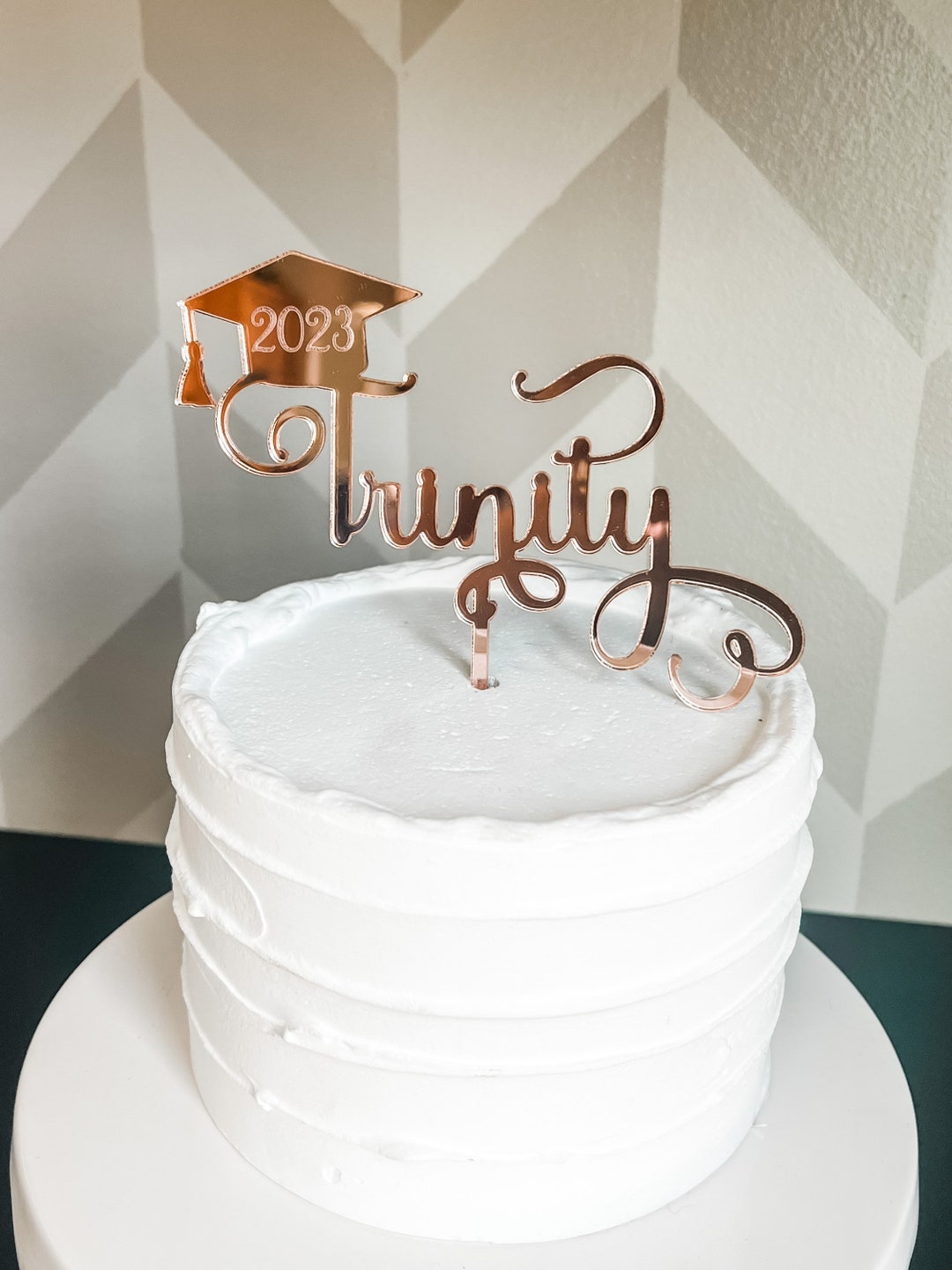 Custom Personalized Gold Acrylic Class of 2024 Graduation Cake Topper ...