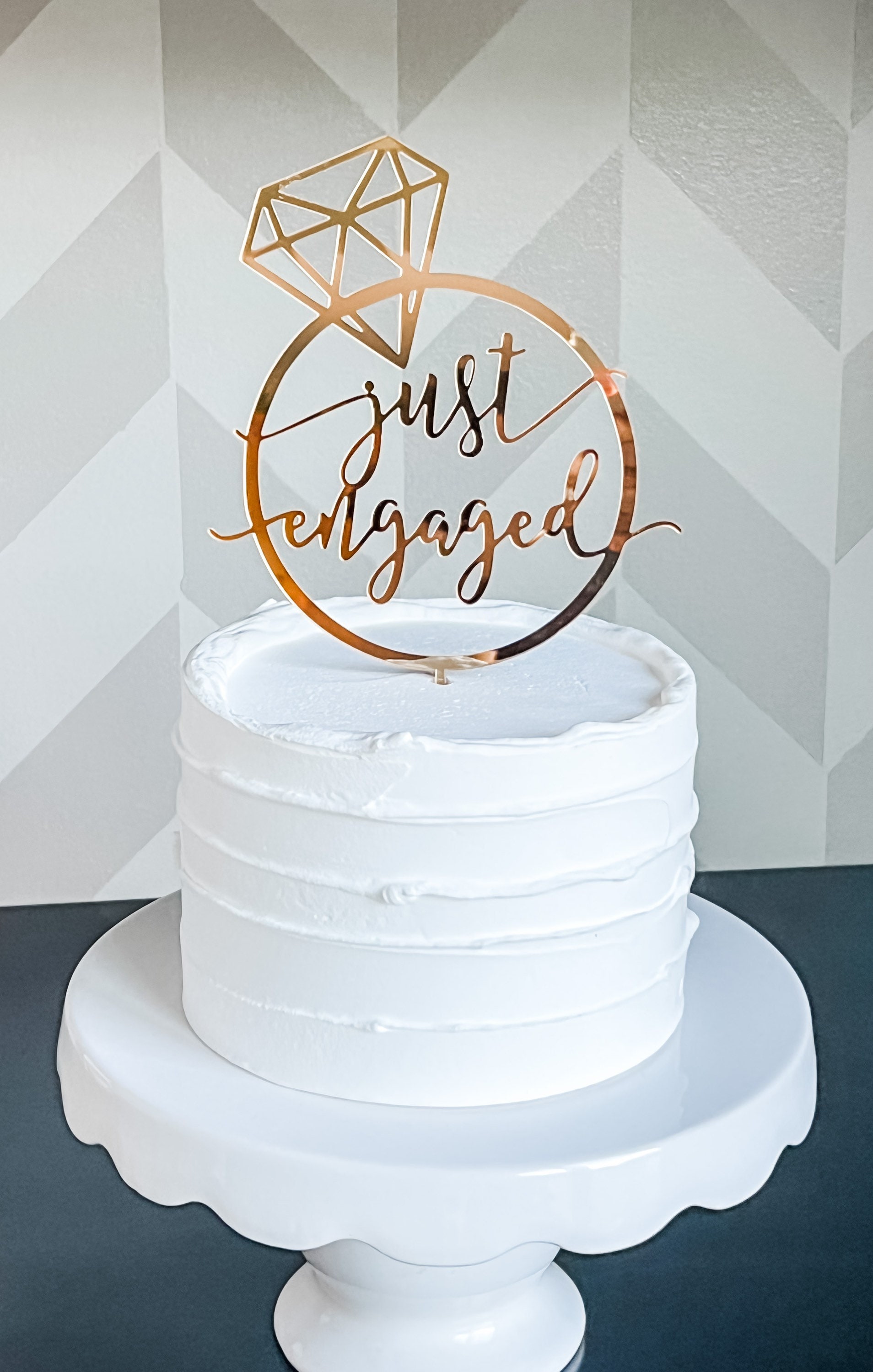 Just Engaged Engagement Party Acrylic Wedding Cake Topper Party Decor ...