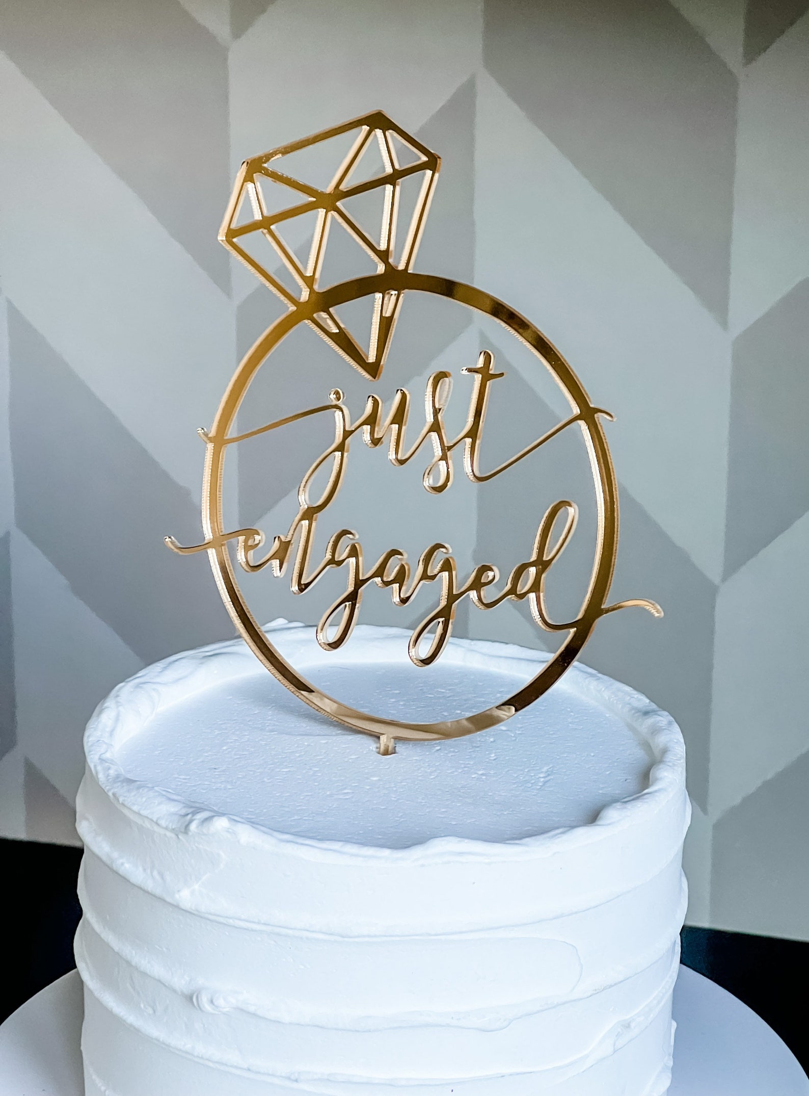 Just Engaged Engagement Party Acrylic Wedding Cake Topper - Etsy