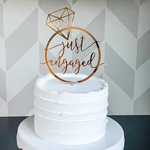 Just Engaged Engagement Party Acrylic Wedding Cake Topper Party Decor ...