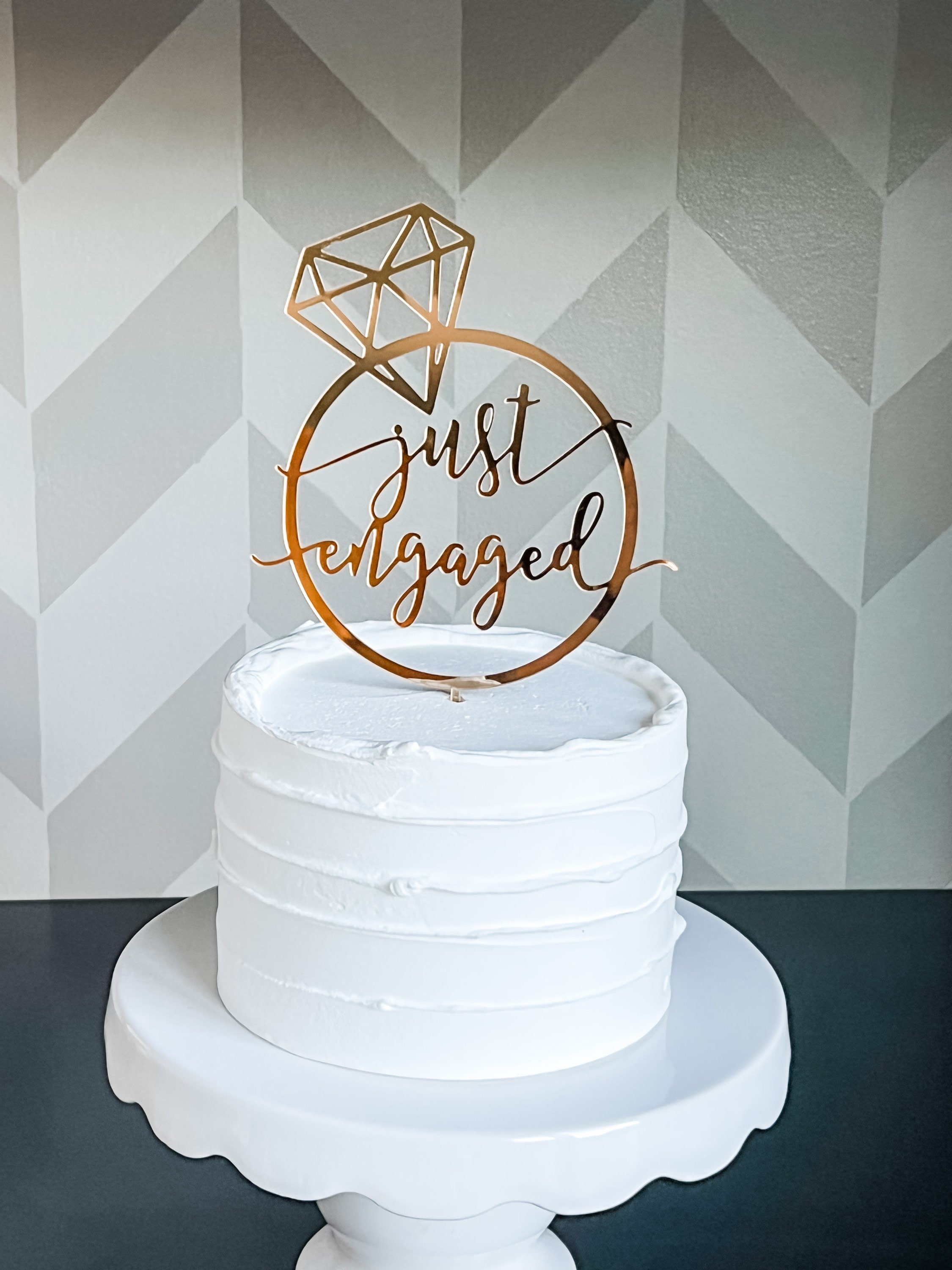 Just Engaged Engagement Party Acrylic Wedding Cake Topper - Etsy
