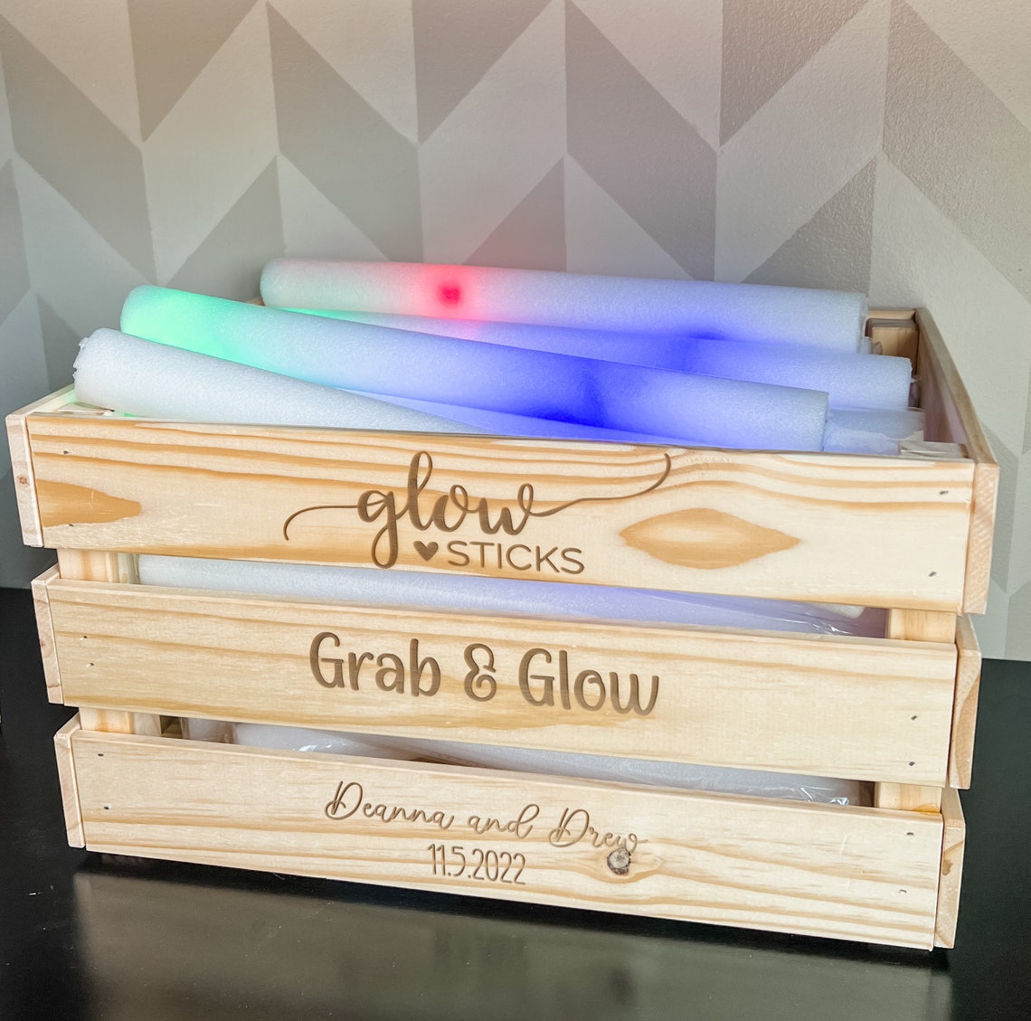 Grab & Glow Glowsticks Wedding Couples Personalized Engraved - Etsy