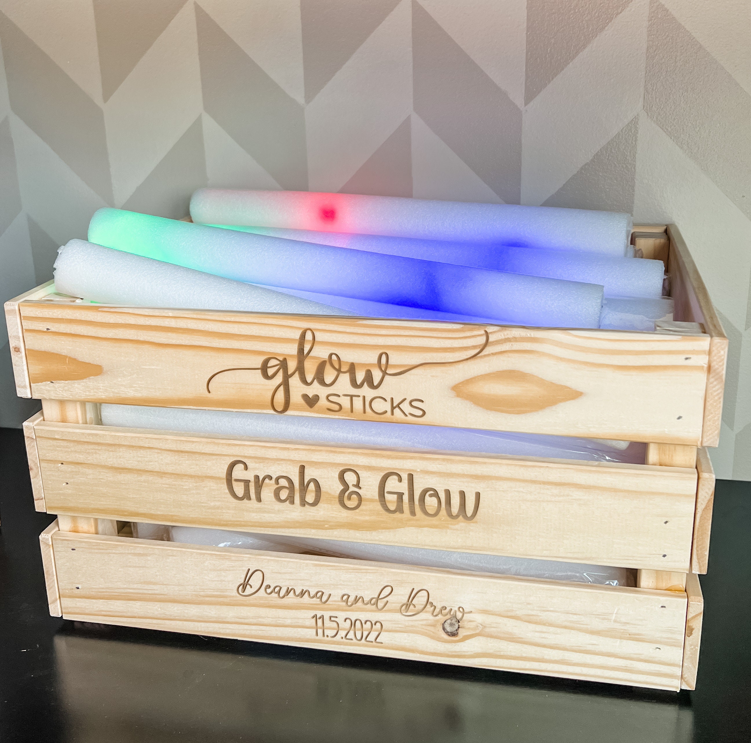Grab & Glow Glowsticks Wedding Couples Personalized Engraved - Etsy