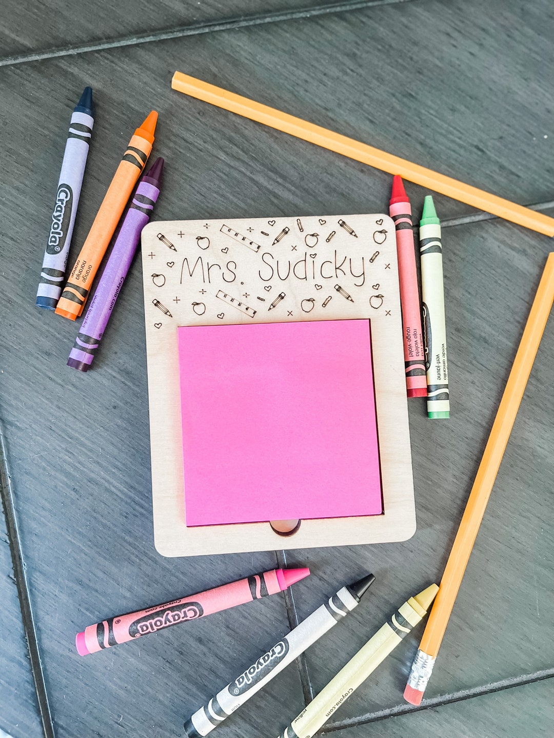 Personalized Teacher Post-it Note Holder: Teacher Appreciation Gift - Etsy