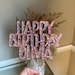 Happy Birthday Custom Personalized Cake Topper Pink Glitter Flake ...