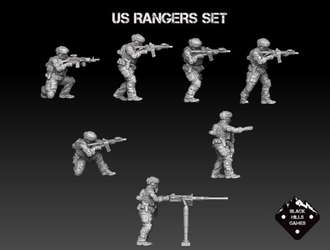 28mm Modern U.S Ranger Heavy Support Squad Miniatures - Etsy Canada