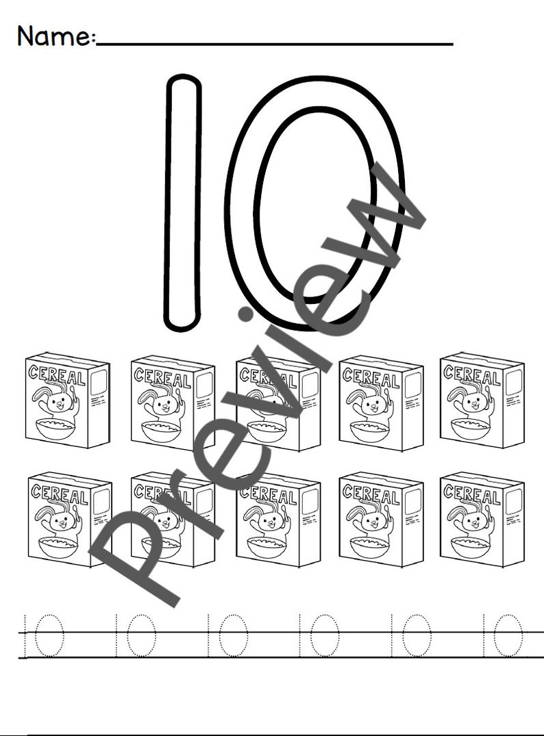 Numbers 1 10 Food Themed Coloring Sheets. - Etsy