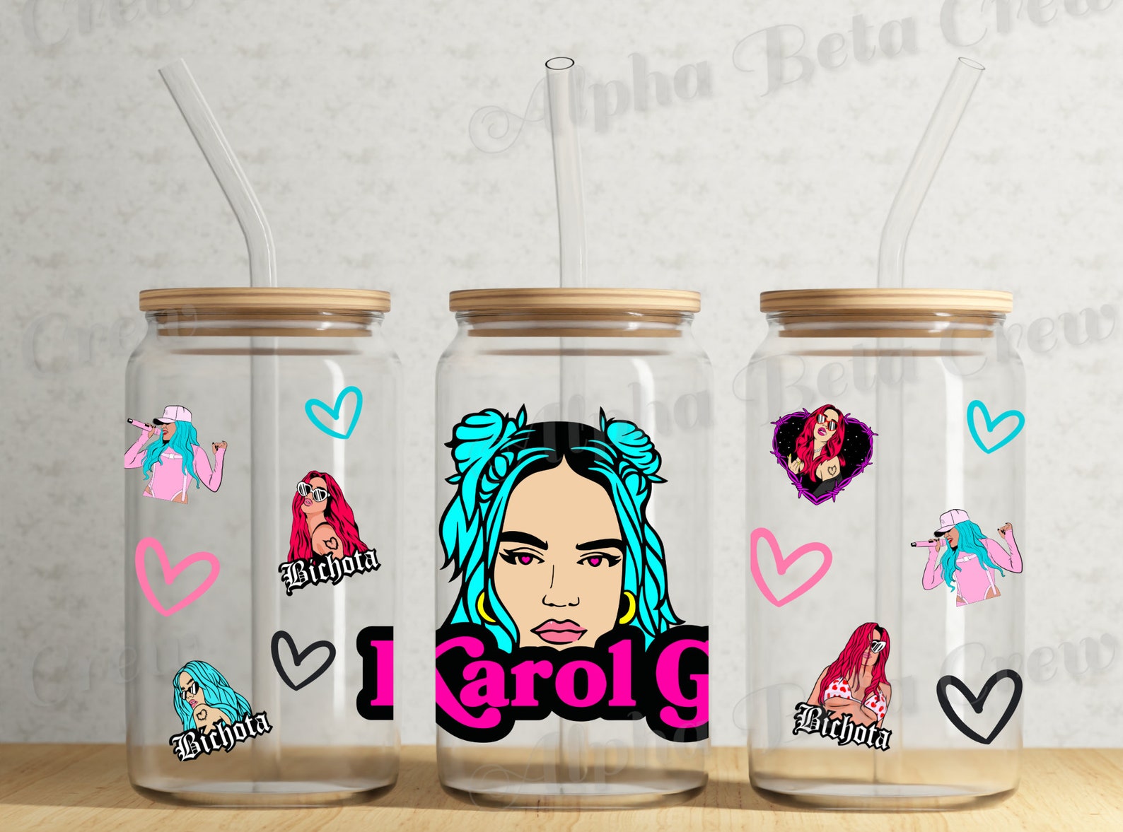 Karol G Pink Blue PNG Digital Download for Libby Cups or Tumbler Wraps ...