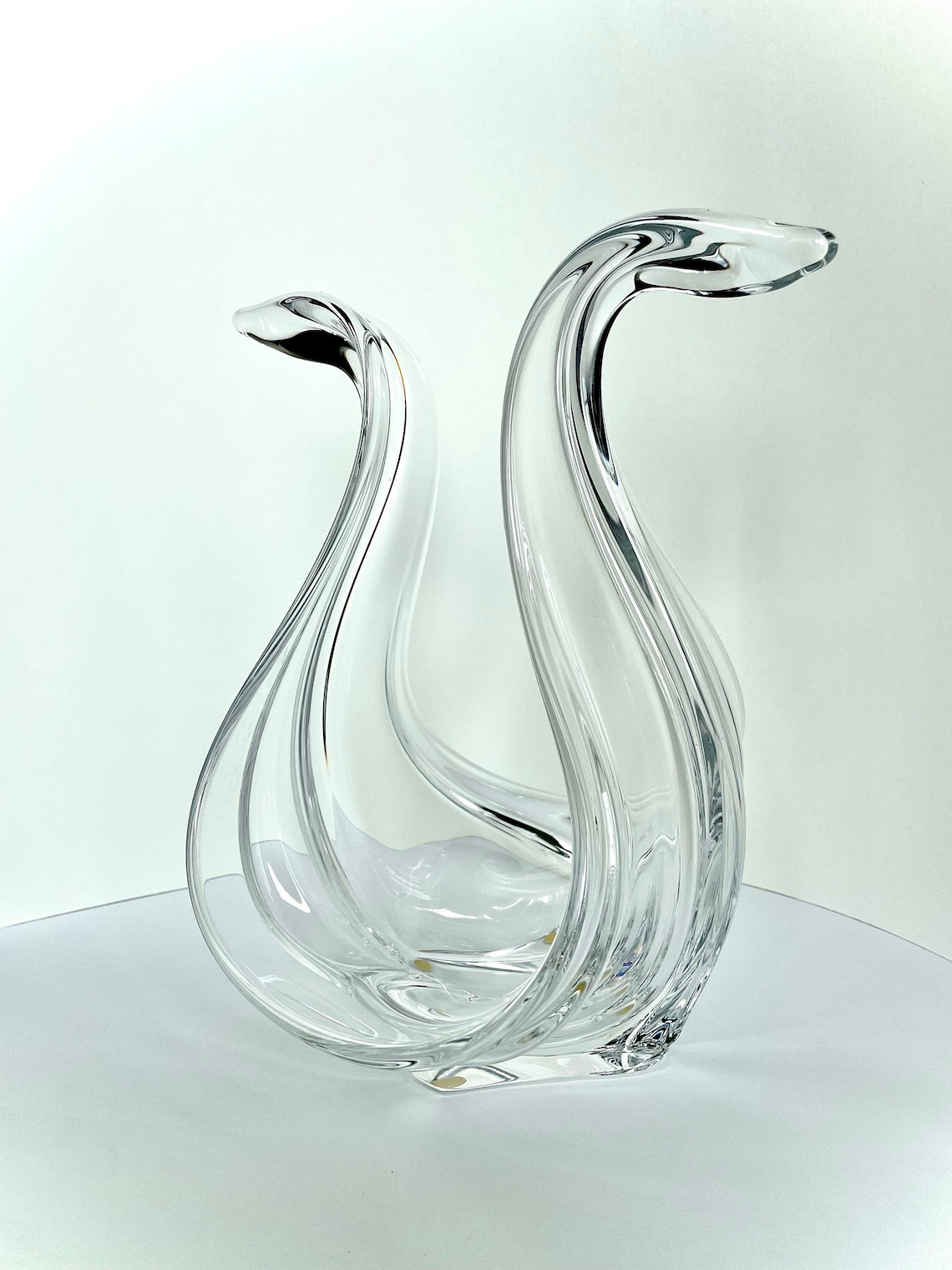 Lead Crystal Swan Bowl | Etsy