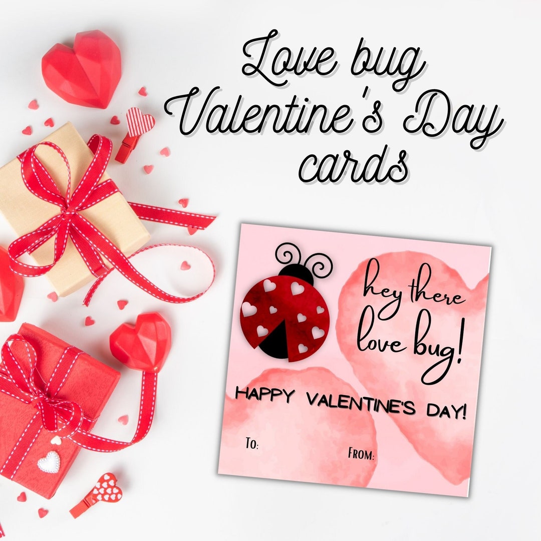 Valentine's Day Cards, Kids Valentines Day Cards, Love Bug Cards ...