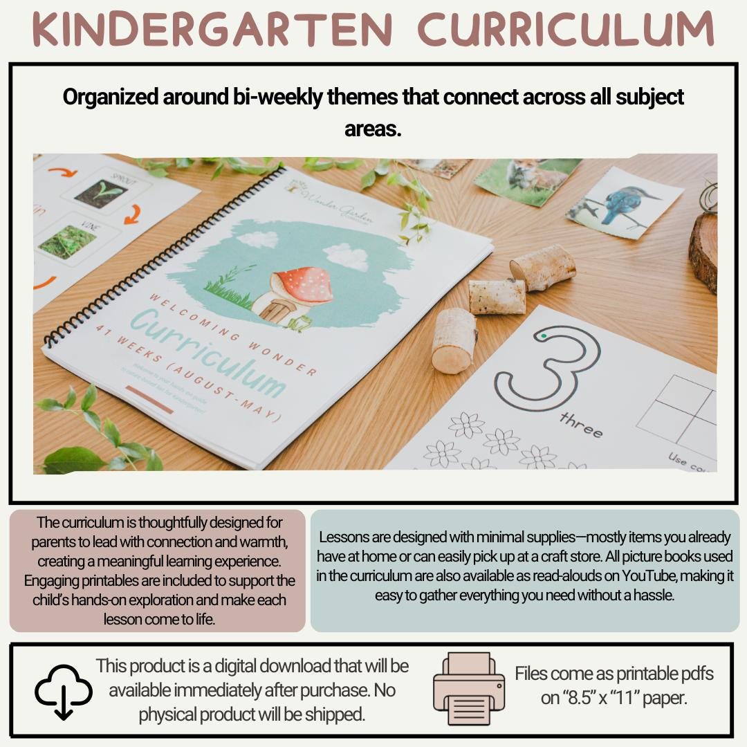 2-WEEK SAMPLE Kindergarten Homeschool Curriculum: Secular, Whole-child ...