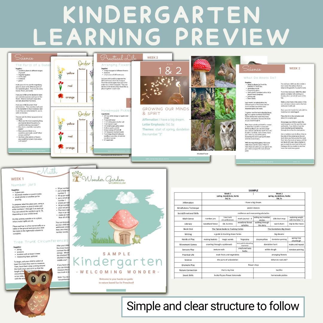 2-WEEK SAMPLE Kindergarten Homeschool Curriculum: Secular, Whole-child ...