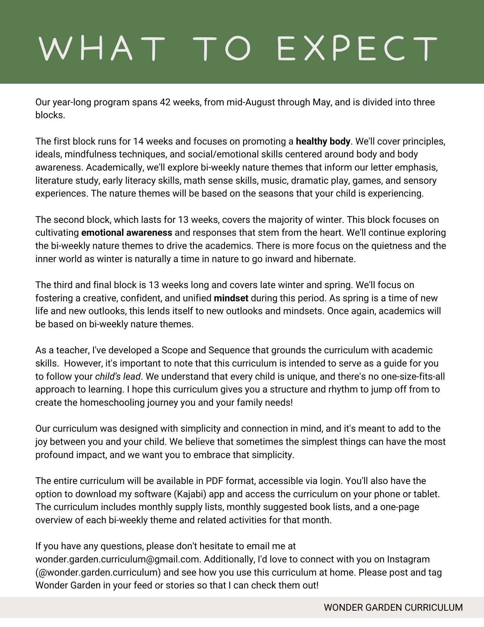 Nature-based Preschool Homeschool Curriculum: Secular, Whole-child ...