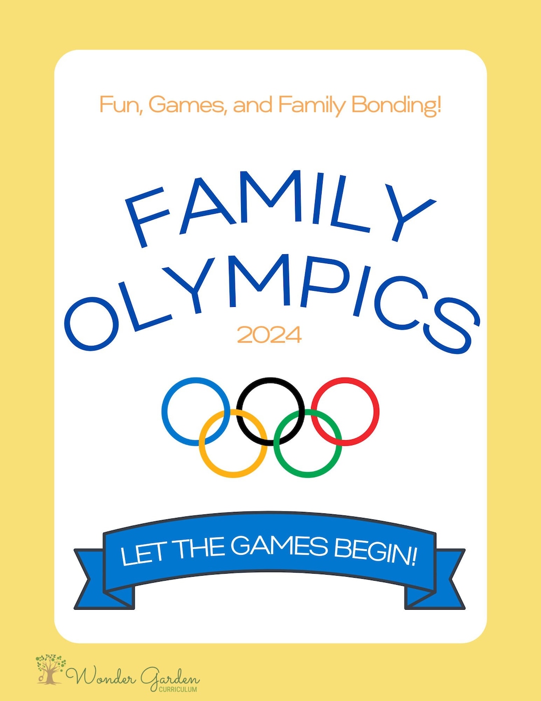 Family Olympics Event Printable Pack for Kids, Teens and Adults summer ...