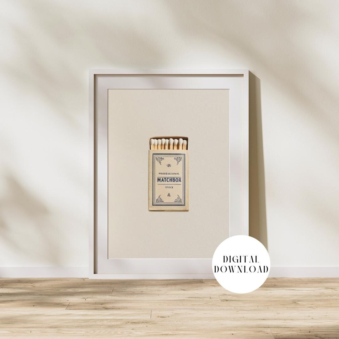 Vintage Matchbox Art Print: Minimalist Retro Decor (digital Download ...