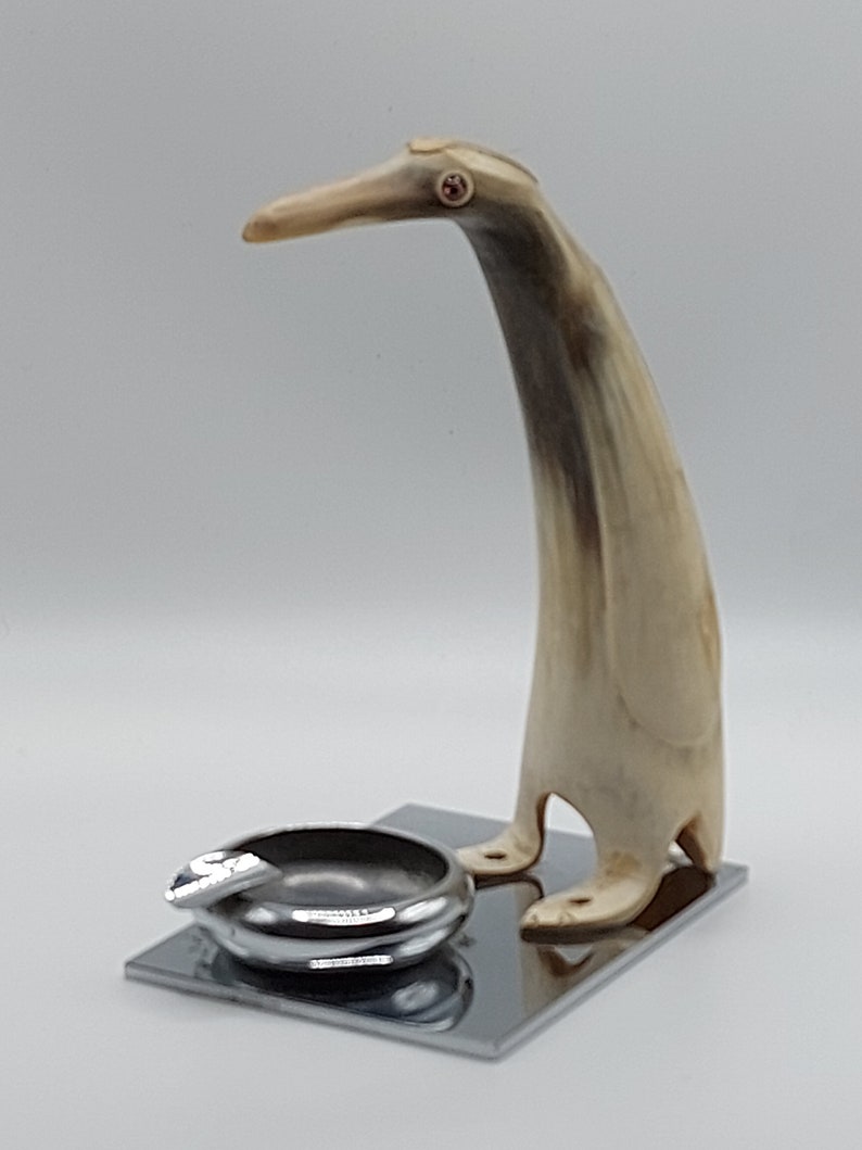Art Deco Ashtray Desk Ornament Hand Carved Bone Bird, Office Decor ...