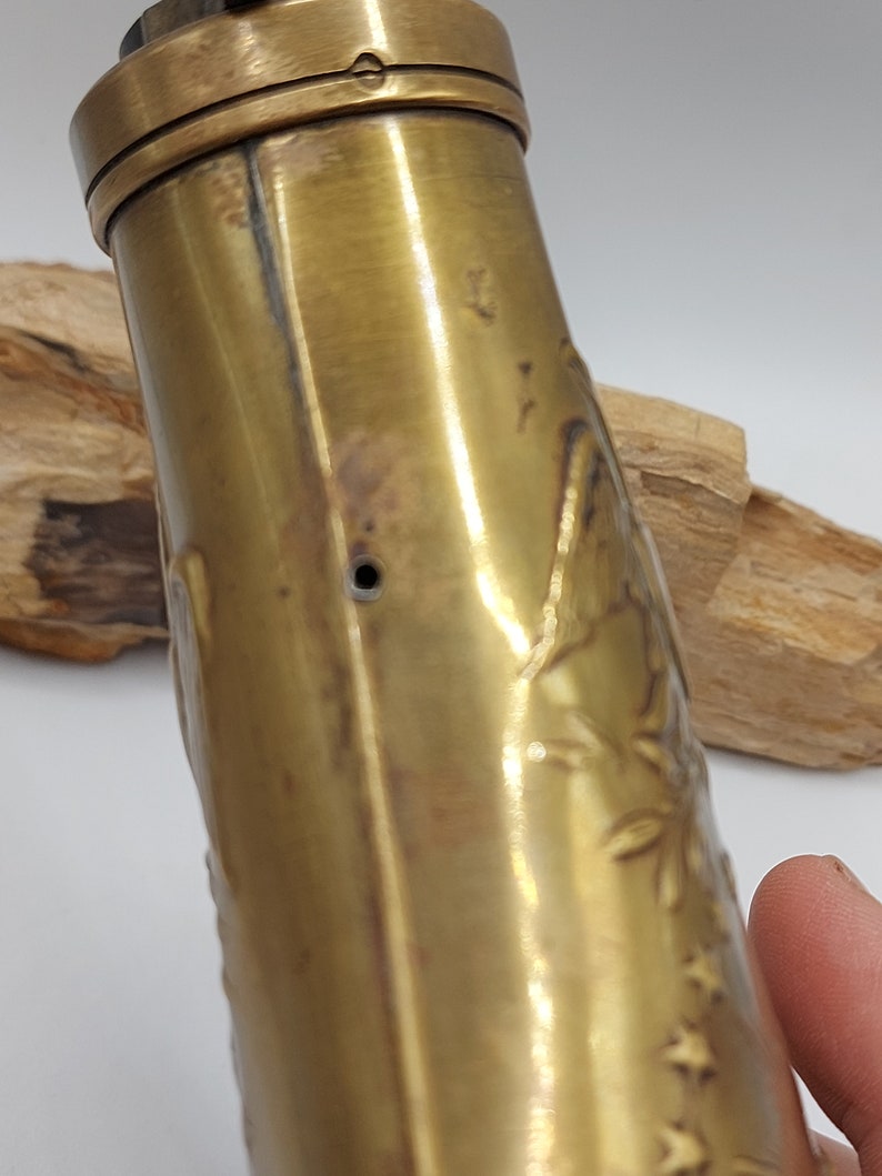 Vintage United States Brass Peace Pattern Powder Flask Civil War ...