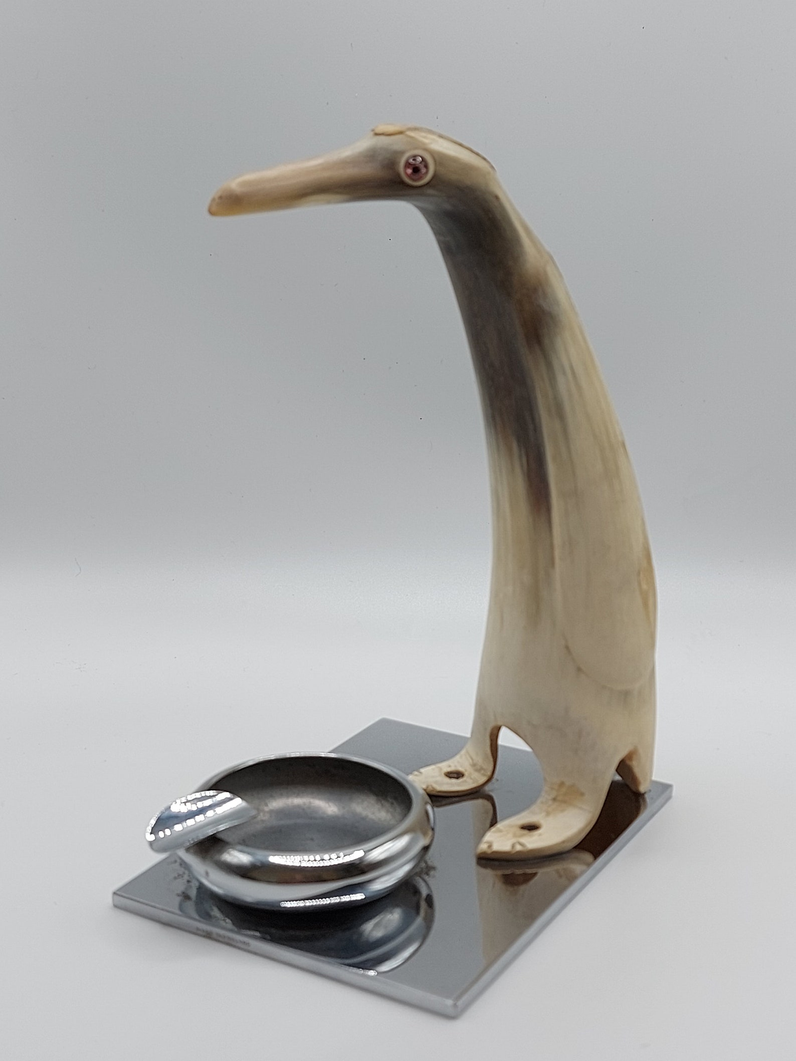 Art Deco Ashtray Desk Ornament Hand Carved Bone Bird, Office Decor ...