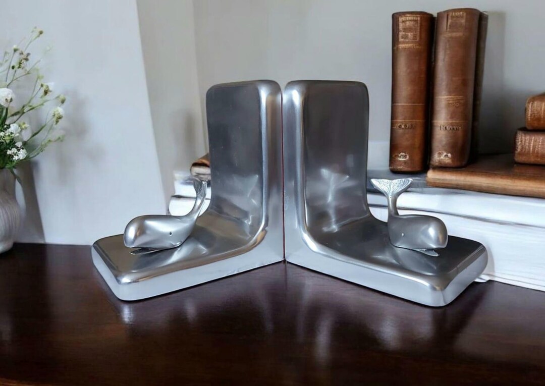 Vintage Aluminum Whale Bookends, Nautical Home Decor - Etsy