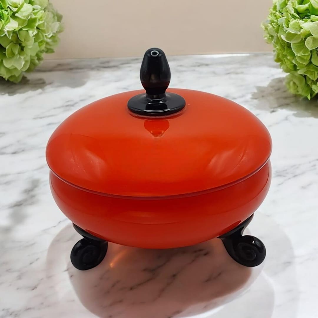 Loetz Tango Glass Lidded Bowl – Michael Powolny, Art Deco Bohemian ...