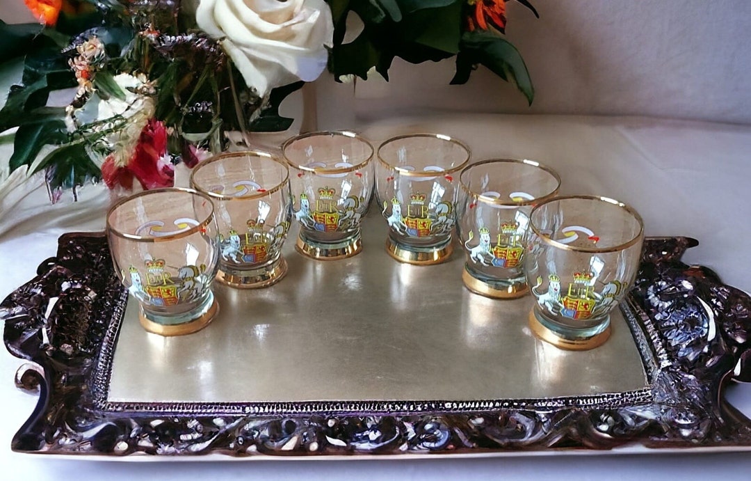Set of 6 Coronation Whisky Glasses Queen Elizabeth II 1953, Whisky ...