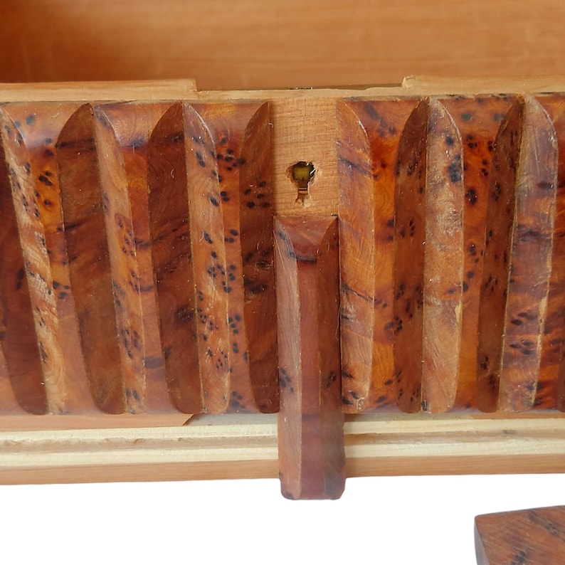 Vintage Moroccan Araar Wood Puzzle Box, Hidden Compartment - Etsy