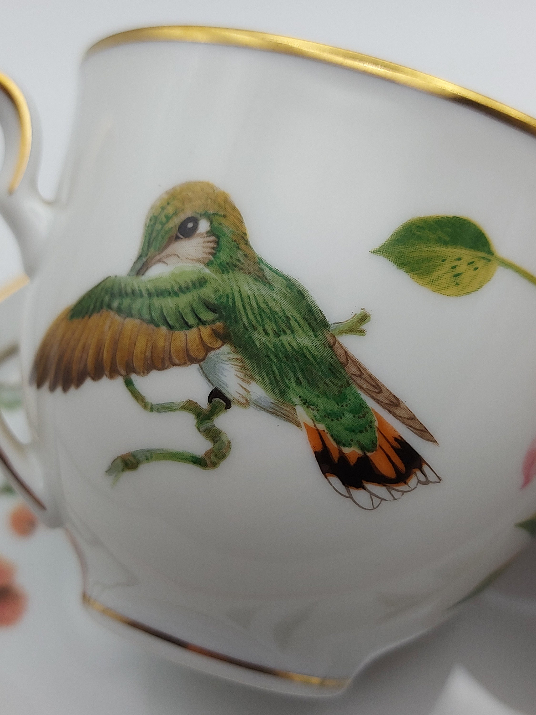 A Vintage Pair of Tea Cups and Saucers Featuring Hummingbirds of the ...