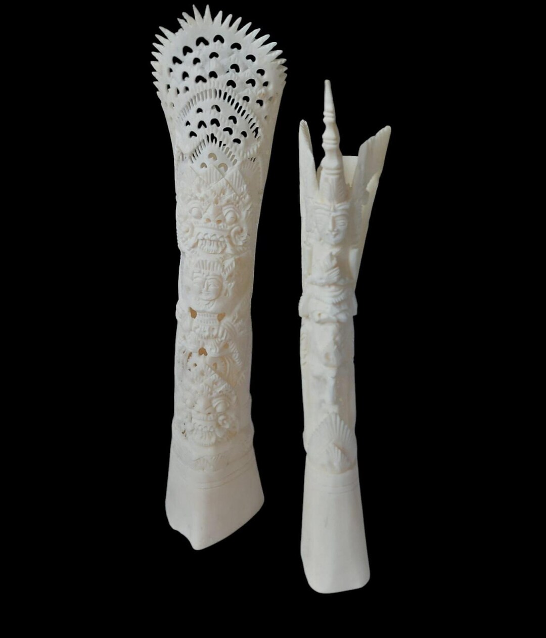 Balinese Carved Bovine Bone Totems, Indonesian Handcrafted Carvings, Indonesian Interior Decor ...