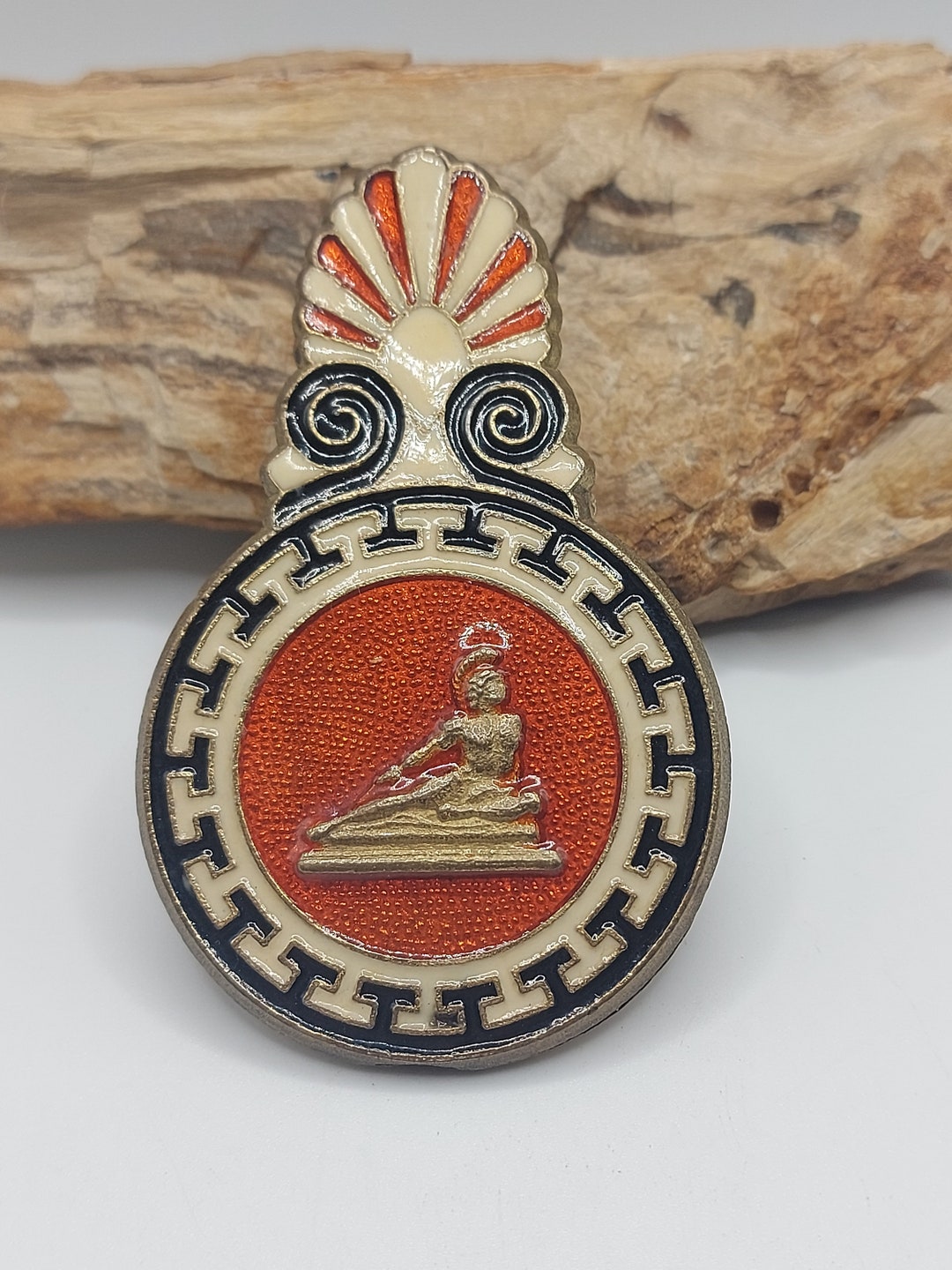 Vintage Brass Enamelled Paper Clip From Greece/ Office Decorative Book ...