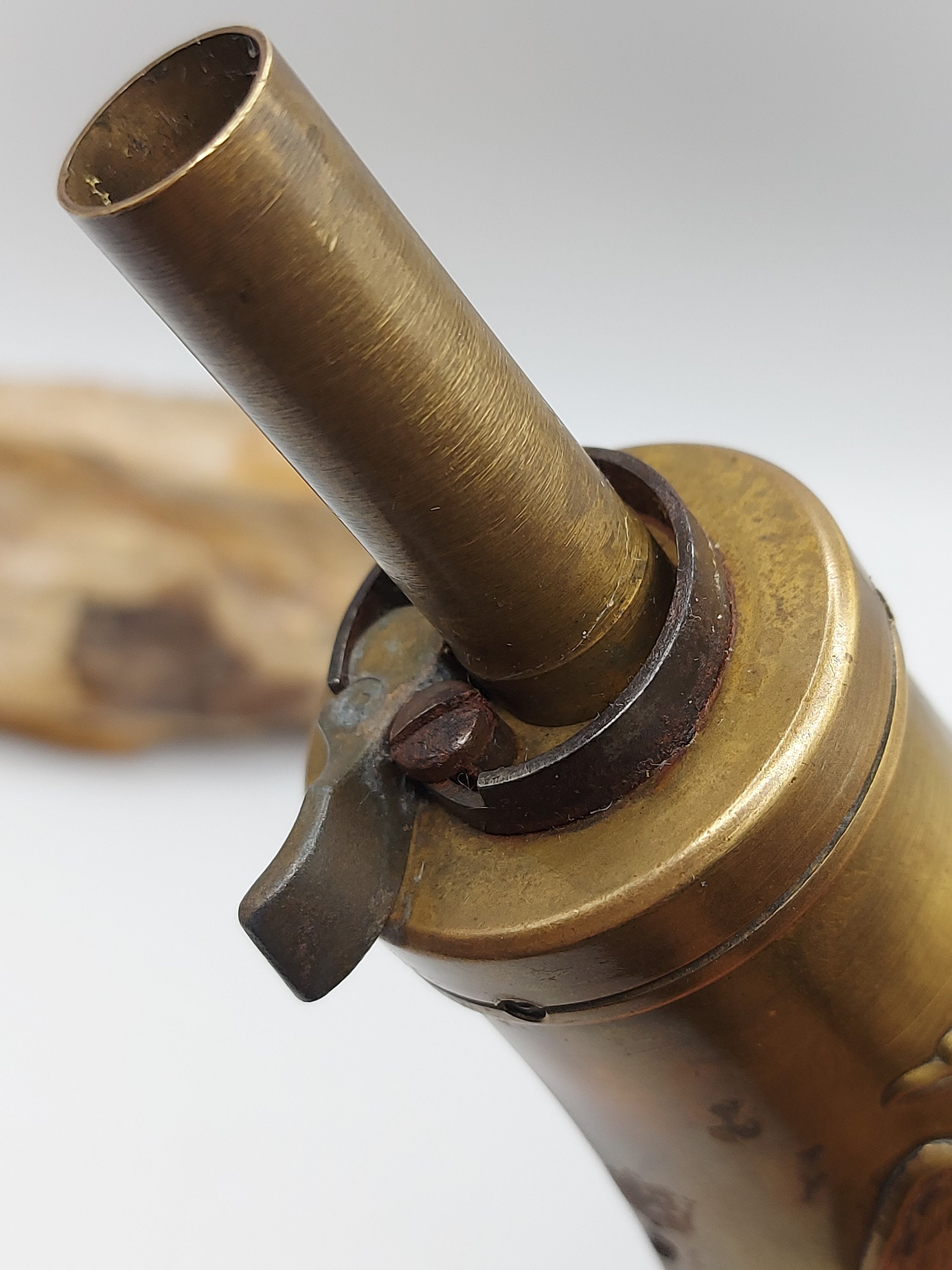 Vintage United States Brass Peace Pattern Powder Flask Civil War ...