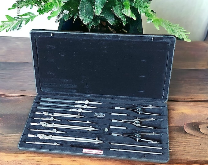 Vintage Riefler A50 Draftsman Set of Compasses and Dividers Heavy Quality 17 Pce Set, Technical ...