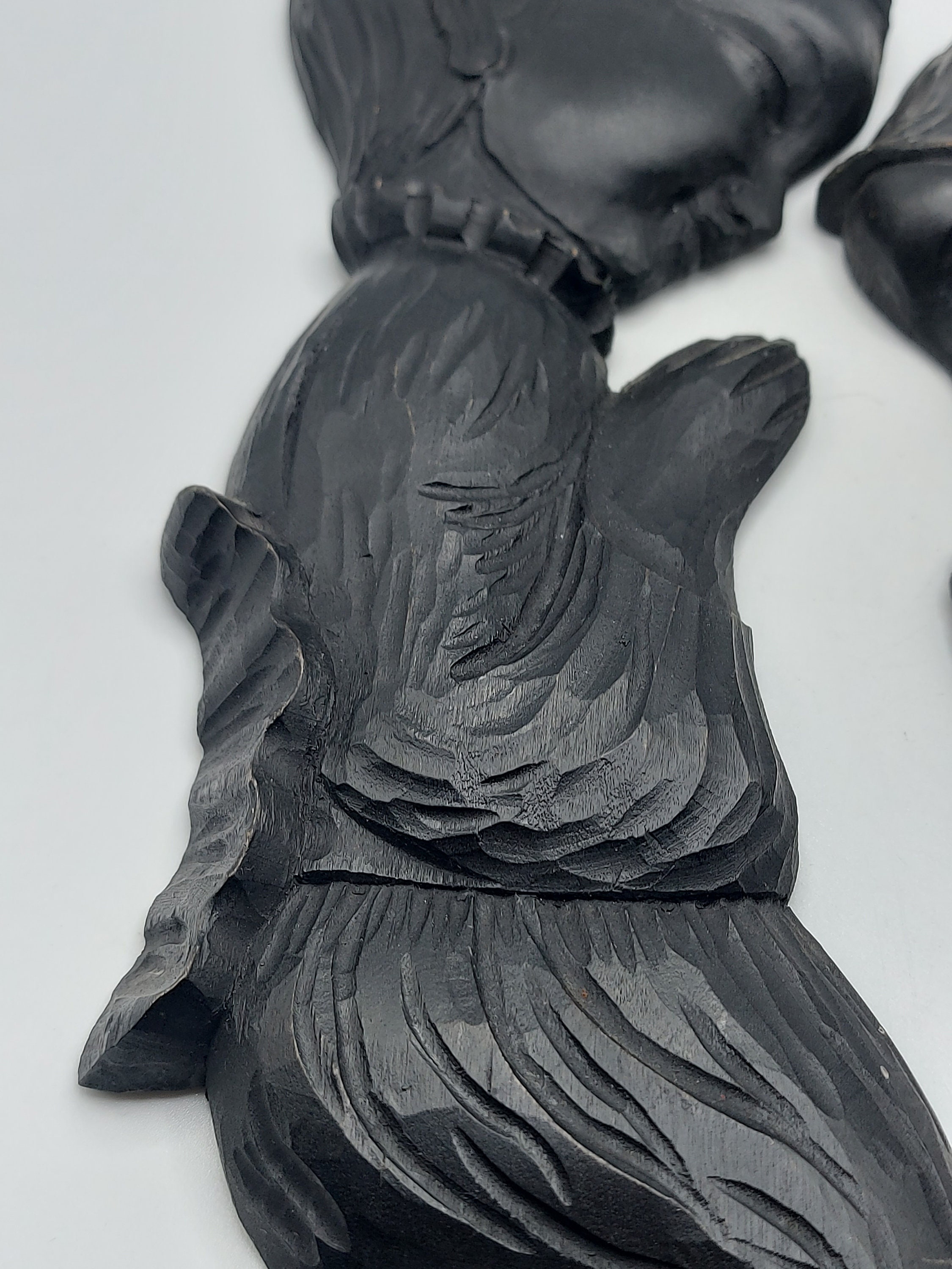 Vintage Pair of Silohette Wood Carvings of Oriental Girlshome - Etsy