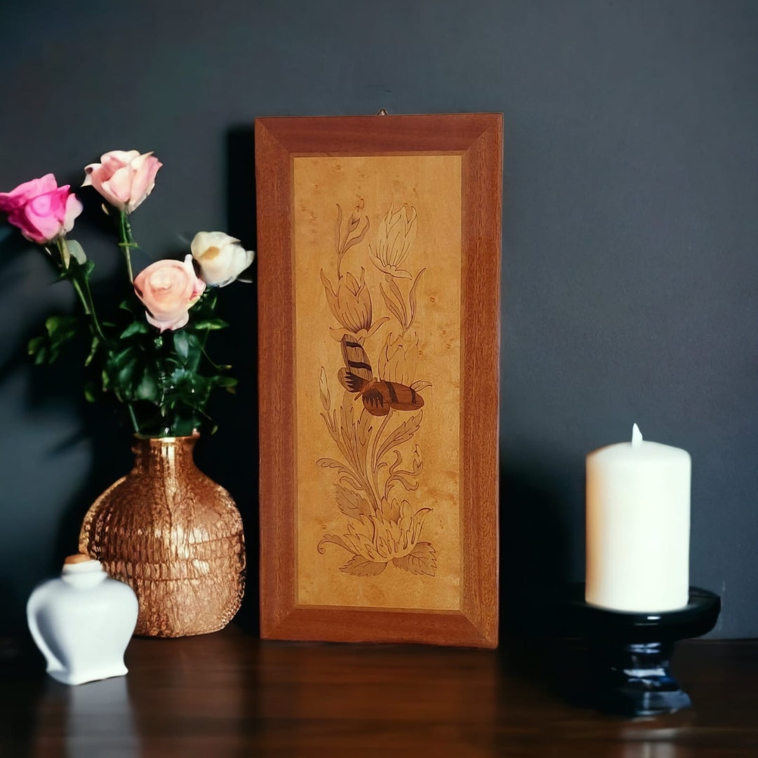 Vintage Sorrento Italian Marquetry Butterfly Picture /wall Art - Etsy
