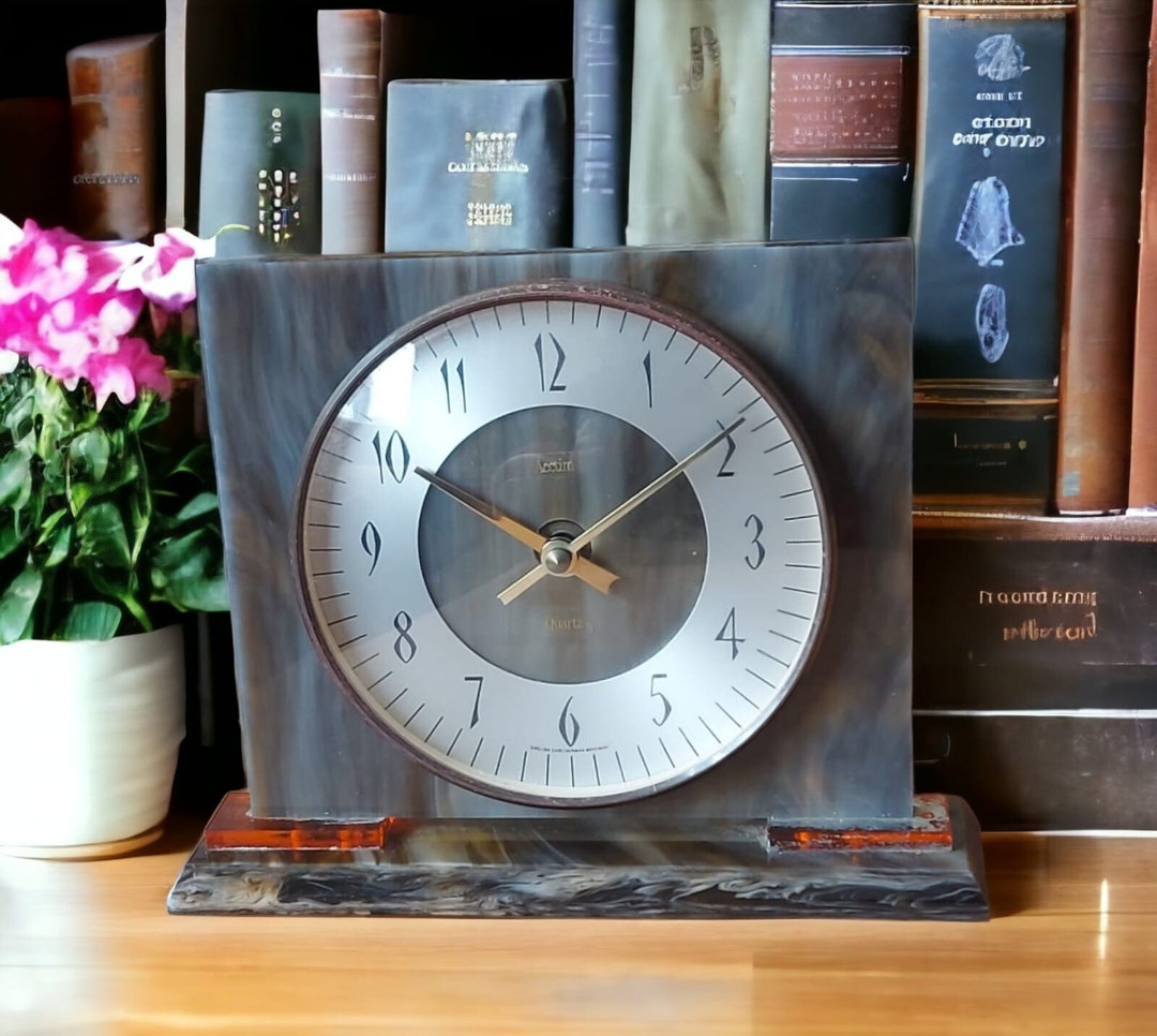 Vintage Acctim Mid-century Lucite Mantel Clock With German Movement 50s ...