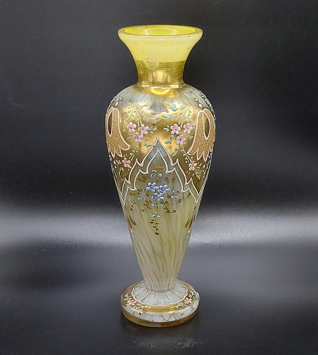 Antique Victorian Franz Welz Klostergrab Bohemian Glass Posy Vases ...