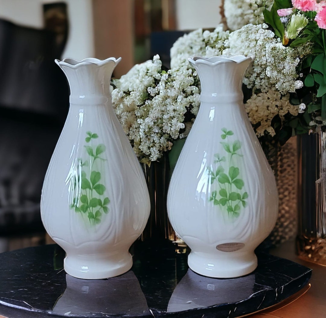 Vintage Pair of Donegal Irish Parian China Vases, Absolutely Beautiful ...
