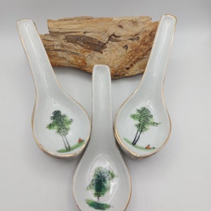 12 Antique Porcelain Chinese Soup Spoons Early 20th Century, Home ...