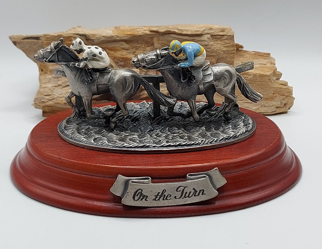 Vintage Limited Edition Pewter Horse Racing Figurine by Marks Models ...