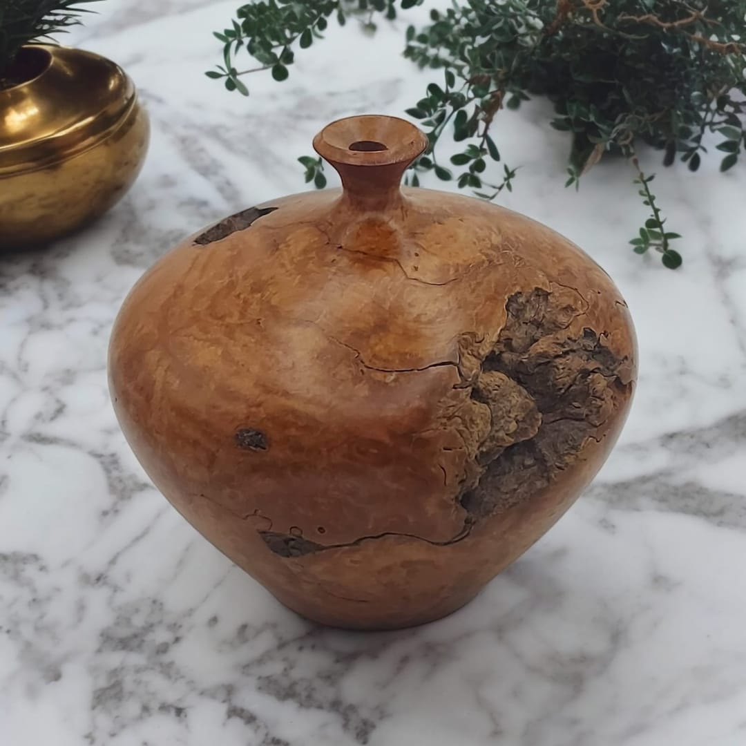 A Vintage Red Mallee Root Signed by BILL JACKSON Artisan Wooden Vessel ...