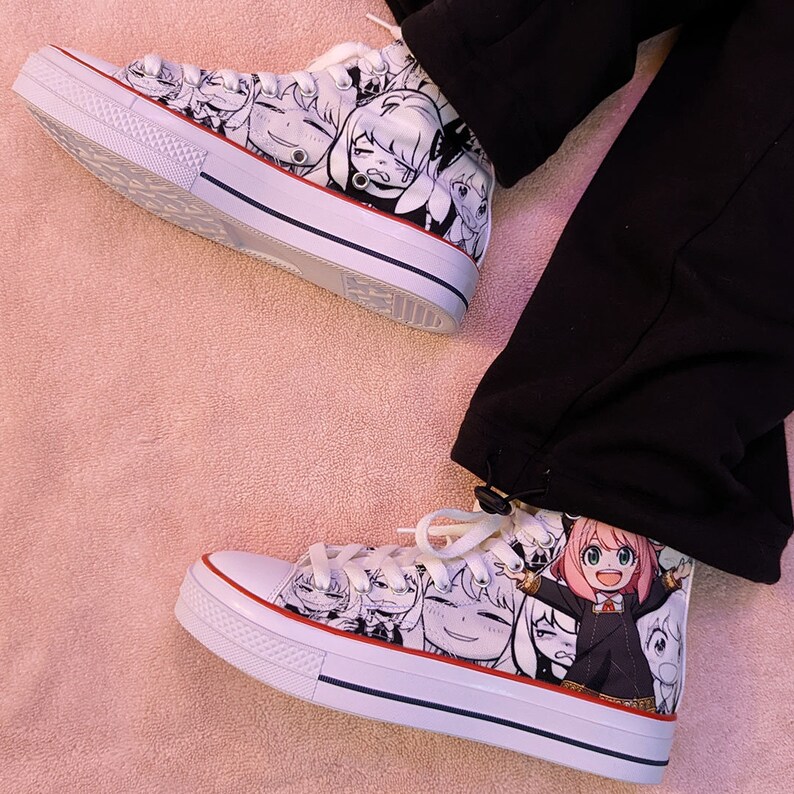 Converse Inspired Shoes Anime Sneakers Anime Shoes Leather - Etsy