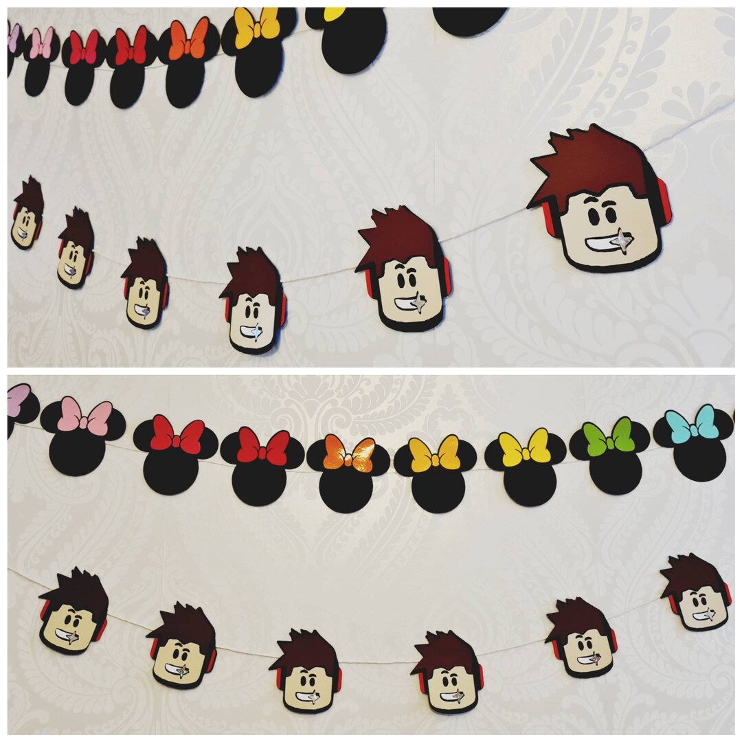 Roblox Head Party Decor Bunting Decoration Banner Happy Birthday Sign ...