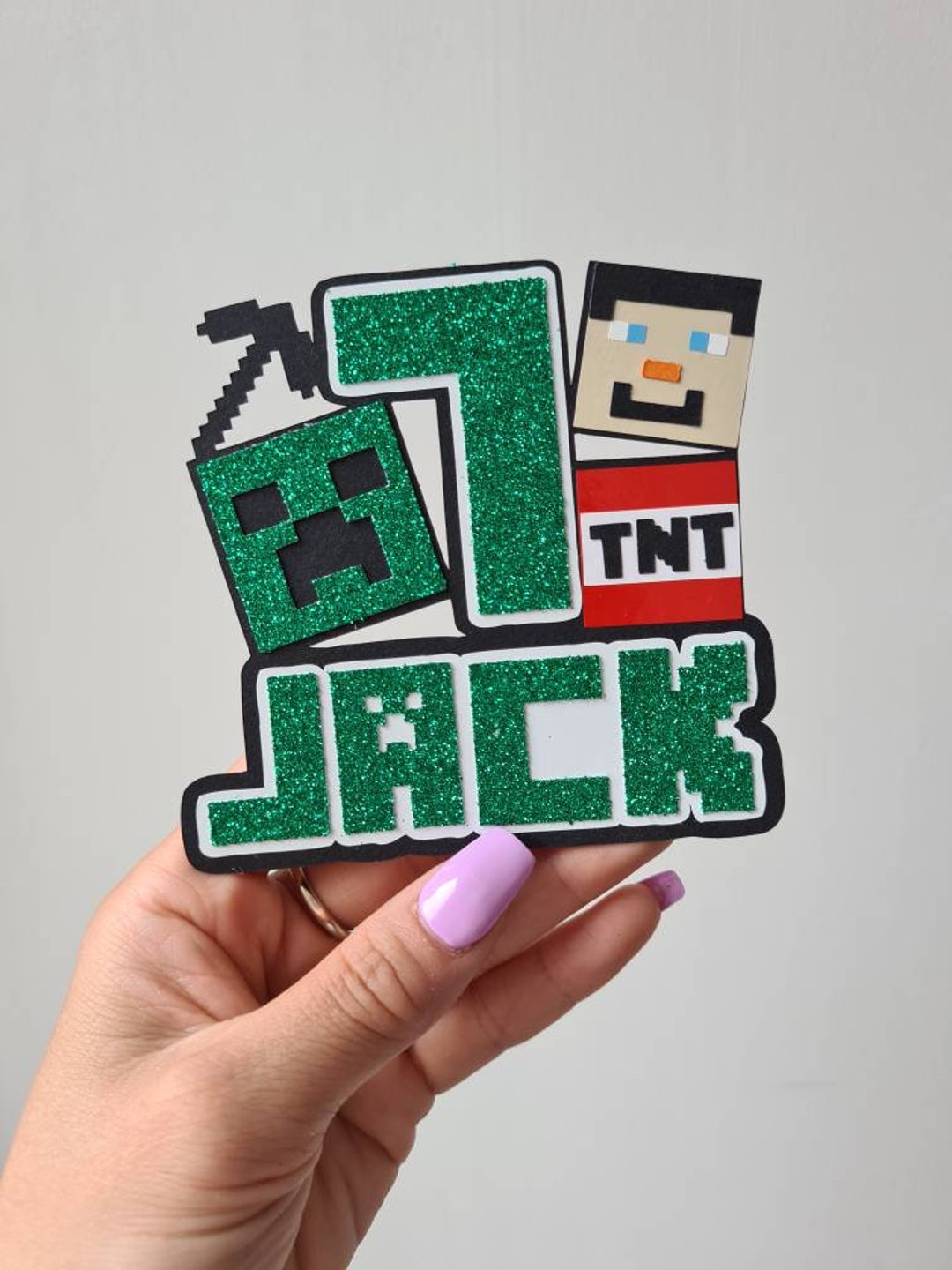 Minecraft Creeper Cake Topper