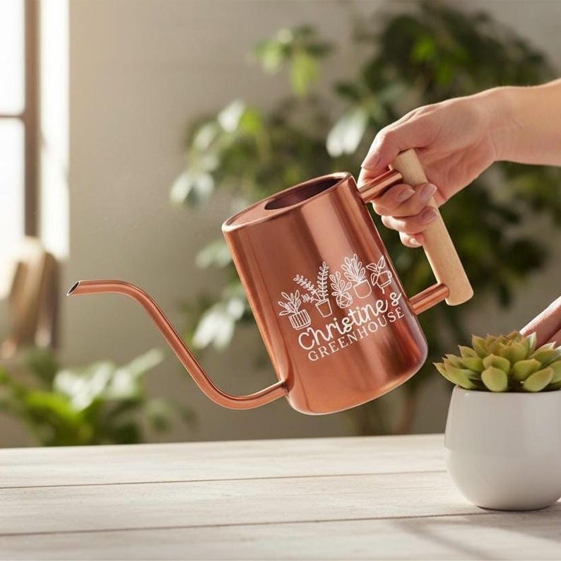 Personalized Watering Can With House Plants and Customizable Name or ...