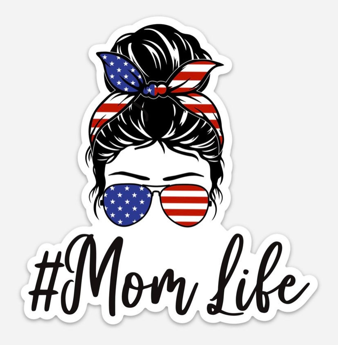 Messy Bun Mom Life Sticker - Etsy