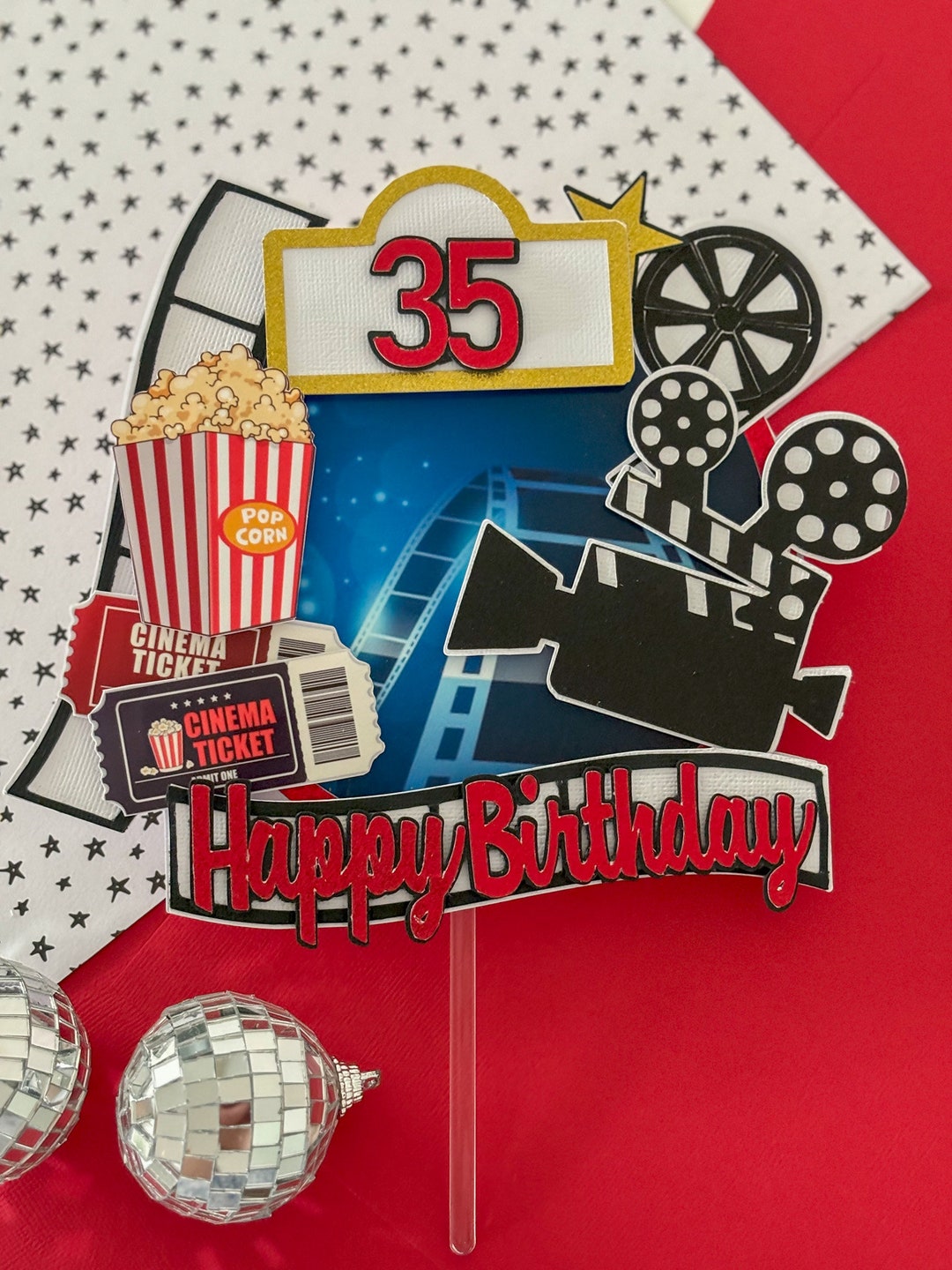 Hollywood Movie Star Cake Topper, Night at the Movies Party, Cinema ...