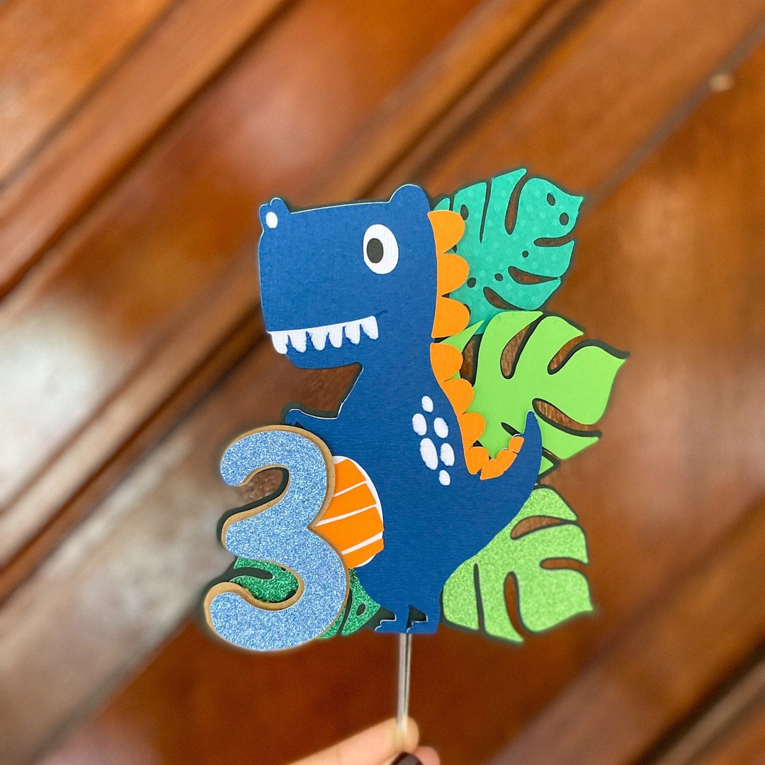 3 Rex Cake Topper, Three Rex Cake Topper, Dinosaur Cake Topper ...