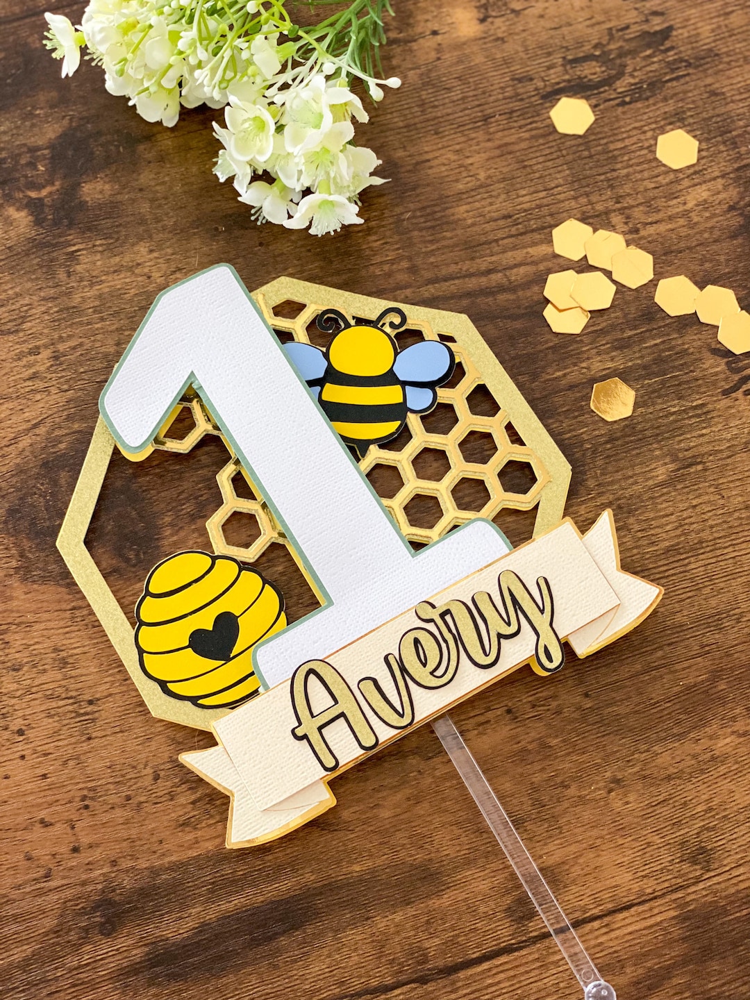 1st Bee Day Cake Topper, Bee Birthday Cake Topper, One Bee Cake Topper ...